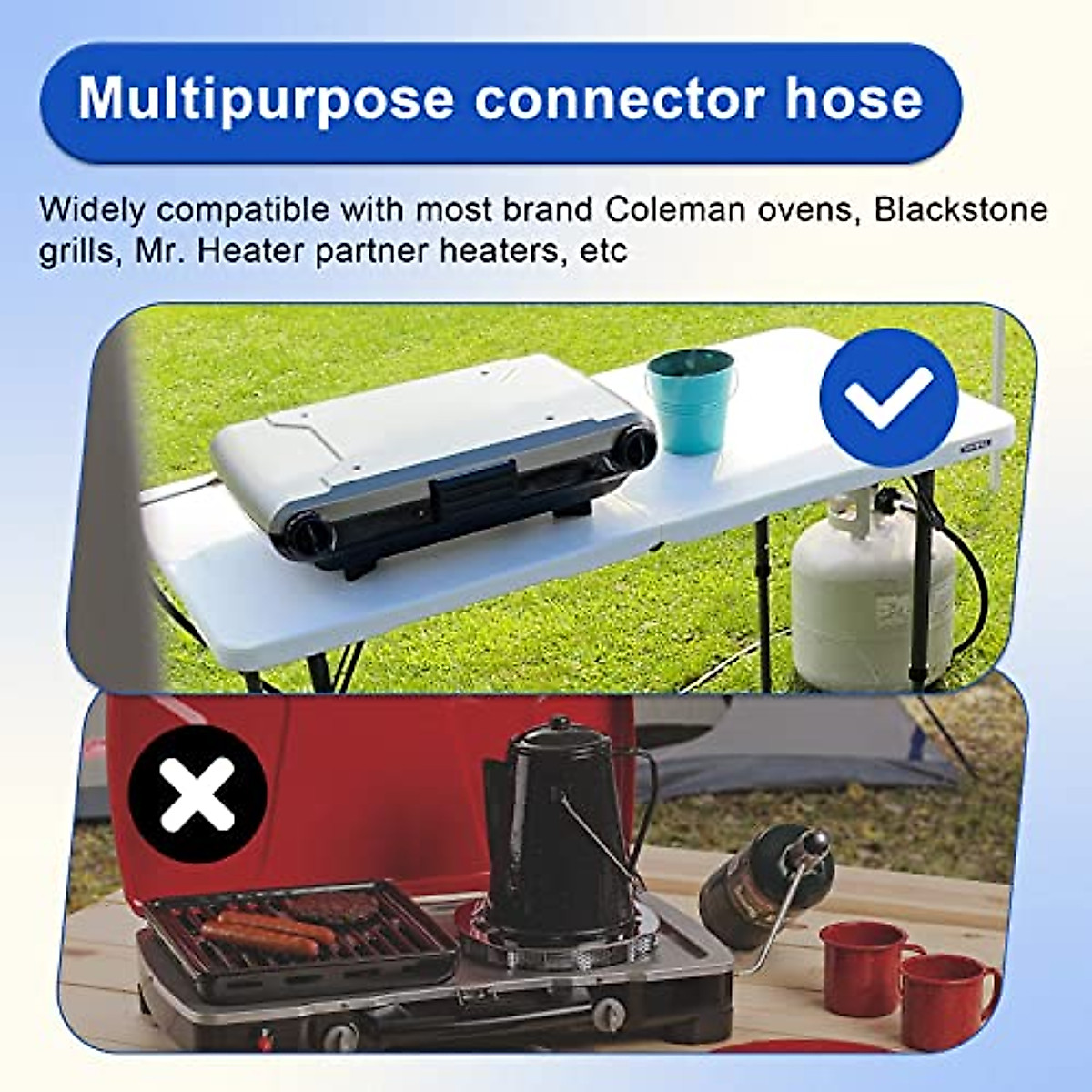 F273704 Propane Heater Adapter Hose Assembly Compatible With Mr.Heater Big Buddy Series,For Many Indoor/Outdoor Portable Propane Appliances (10-Ft)