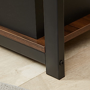 HOMCOM Media Stand with 4-Tier Audio Rack AV Media Corner Shelf with Cable Management for DVD Players Game Console TV Box Cable Box Xbox WiFi Router, Brown