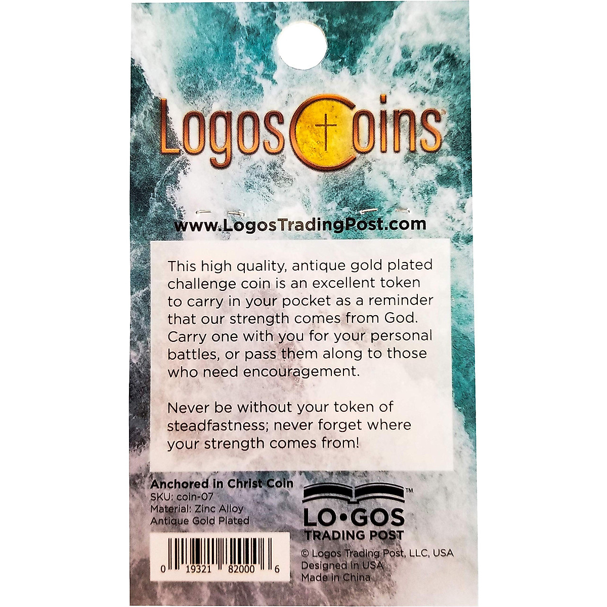 Anchored in Christ, The Lord is My Rock, I Know The Plans I Have for You, Antique Gold Plated Challenge Coin, Jeremiah 29:11 Graduation Gift