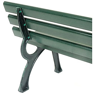 Global Industrial 4'L Park Bench with Backrest, Recylced Plastic, Green