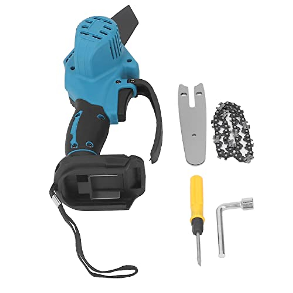 Electric Chainsaw, Mini Chain Saw High Speed Cordless Safe Handheld Ergonomic Handle for Garden Pruning