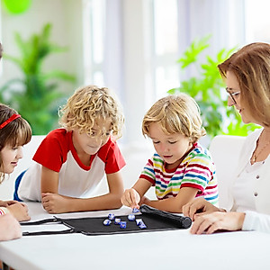 ROSELLE 2 in 1 Leather Dice Mat Dice Tray for DND Dice, Scroll Dice Tray and Rolling Mat with Zipper Holder, Compatible with DND D&D Dungeons & Dragons Game(Black，Only Mat)