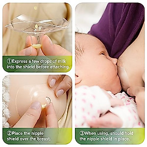 haakaa Nipple Shields for Nursing Nipple Shield for Breastfeeding with Storage Case Ultra-Thin Food-Grade Silicone (24mm, 2pk)