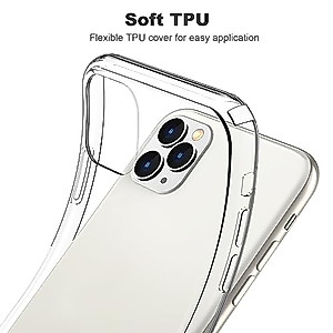 JJGoo Compatible with iPhone 11 Pro Case Clear, Transparent Soft Shockproof Protective Slim Thin Bumper Cover Phone Case- 5.8inch
