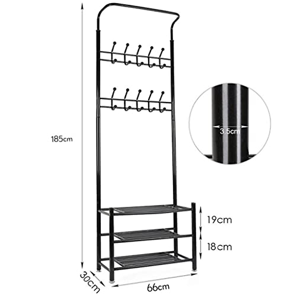 n/a Metal Hanger Marble Hanger Floor Bedroom Living Room Hanging Clothes Modern and Simple (Color : Silver, Size : 185 * 66 * 30cm)