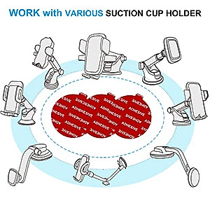 PKYAA Dashboard Pad Mounting Disk Sticky Adhesive Replacement Kit, 3pcs 2.76"(70mm) Circle Heat Resistant Double-Sided Stickers for Suction Cup Car Phone Holder Disc & Windshield Dash Cam