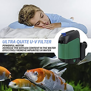 FREESEA Aquarium Power Filter Pump: 5 Watt Pump Internal Filter Increase Oxygen 4 in 1 Pump | 132 GPH for Up to 150 Gallon