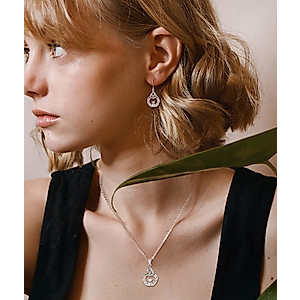 INFUSEU Claddagh Celtic Dangle Earrings for Women Sterling Silver Irish Trinity Knot Drop Earrings Charm Jewelry