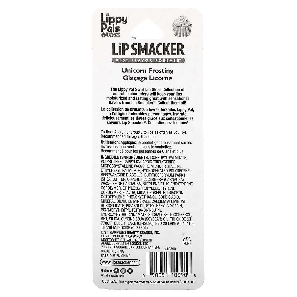 Lip Smacker Lippy Pals Swirls Unicorn, Flavored Moisturizing & Smoothing Soft Shine Lip Balm, Hydrating & Protecting Fun Tasty Glossy Finish, Cruelty-Free & Vegan - Unicorn Frosting