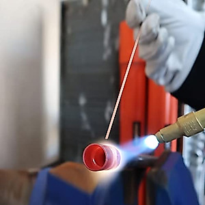 16"Copper Brazing Rods，10 Sticks Low Temperature Copper Rod ，Phosphor Copper Solder Self Fluxing Welding Brazing Rods Sticks for Copper Hvac Refrigerator，Oven，Copper Pipes