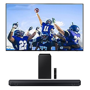 SAMSUNG QN55S90CAFXZA 55 Inch 4K OLED Smart TV with AI Upscaling with a HW-Q60B 3.1ch Soundbar and Subwoofer with DTX Virtual:X (2023)(USED)