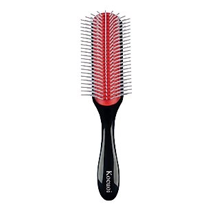 Koeuoi Classic Styling Curly Hair Brush. 9 Row Black Brush for Detangling, Separating, Shaping. For Women and Men Wet or Dry Hair.