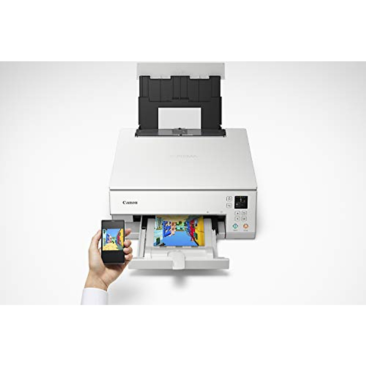Canon TS6320 All-in-One Wireless Color Printer with Copier, Scanner and Mobile Printing, White, Works with Alexa