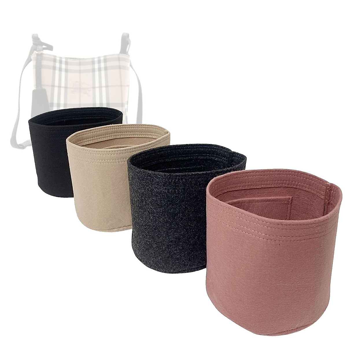 KEEPBLING Purse Organizer for Burberry Haymarket Bucket Inserts Bag in Bag Shapers