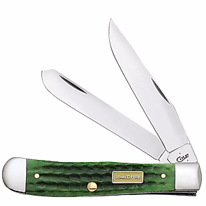 Case WR XX Pocket Knife John Deere Green Trapper Item #15707 - (6254 SS) - Length Closed: 4 1/8 Inches