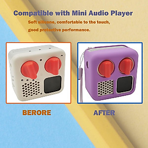 Anti-Slip Silicone Cover for YOTO Mini Audio Player, Protective Sleeve Case for Mini Player; Accessory for Kids Music Players (Case Only) (Purple)