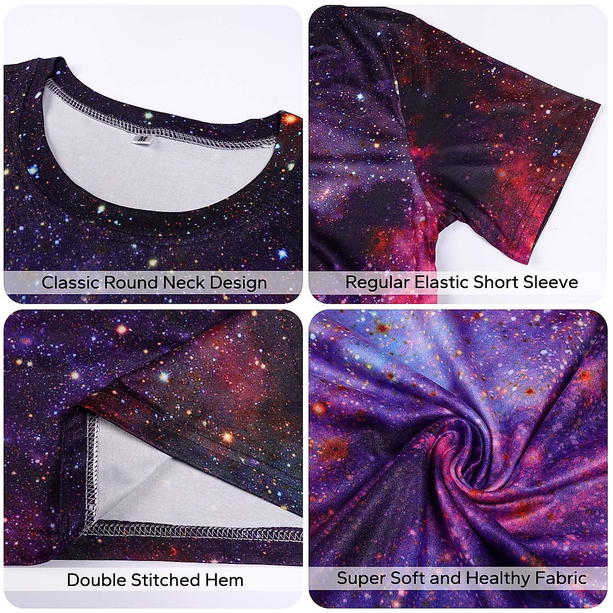 KYKU Galaxy T Shirt Universe T-Shirt Space T Shirts for Men Nebula Tshirts 3D Tee (XXX-Large)