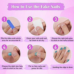 White French Press On Nails Almond Short - Jofay Fahion French Tip Press On Nails Almond, White Fake Nails with Nail Glue, Glue On Nails in 12Sizes - 24PCS Acrylic Stick On Nails, White French