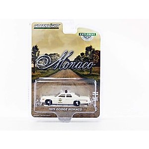 Greenlight 1975 Dodge Monaco Cream Hazzard County Sheriff Hobby Exclusive 1/64 Diecast Model Car