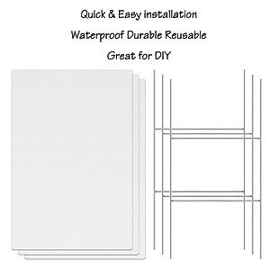 ANZEKE Blank Yard Signs with H- Metal Stakes, 3 Pack 24 x 18Inches White Corrugated Plastic Yard Lawn Sign for Party Decorations, Estate,Garage Sale Signs, Rent, Guidepost Decorations,Open House