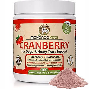 Dog Cranberry Supplement - Natural Dog UTI Treatment & Kidney Support for Dogs. Dog Supplement Powder Same as Cranberry Pills for Dogs. Puppy Supplies for Dog Pee Health - Dog Incontinence Product