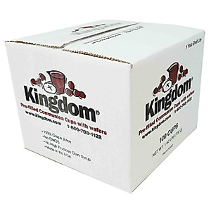 Kingdom Prefilled Communion Cup with Wafers(100 ct-red juice) Sealed in a Single-Serving Container with 1-Year Shelf Life, Perfect for Holy Eucharist Celebration in Hospitals, Summer Camps, and more!