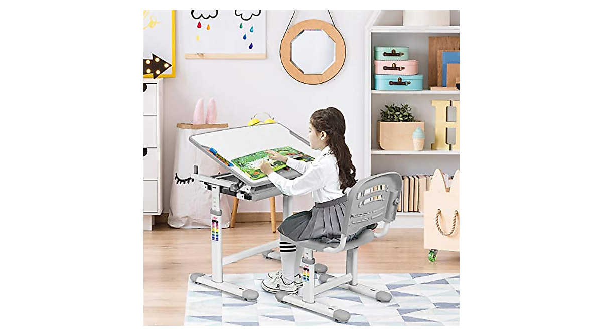 HONEY JOY Kids Desk & Chair Set - Ergonomic & Adjustable