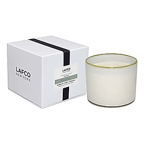 LAFCO New York 3-Wick Candle, Feu de Bois - 30 oz - 120-Hour Burn Time - Reusable, Hand Blown Glass Vessel - Made in The USA