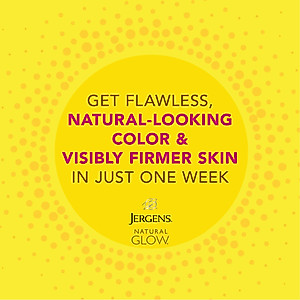 Jergens Natural Glow +FIRMING Self Tanner, Sunless Tanning Lotion for Fair to Medium Skin Tone, Anti Cellulite Firming Body Lotion for Natural-Looking Tan, 7.5 Ounce