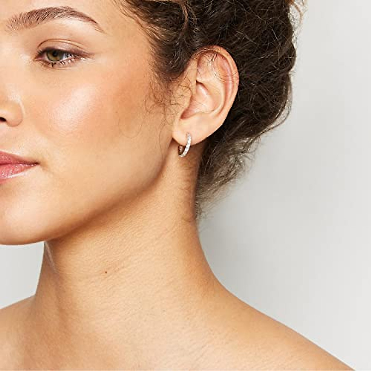 Sterling Silver Stud Earrings Set for Women Hypoallergenic White Gold Plated Silver CZ Ball Stud Earrings and Hoops Studs Cartilage Earing for Women （6 Pairs）