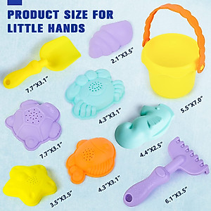 3 otters Beach Toys Set, Baby Beach Toys Beach Shovels RakesTool Kit Sand Bucket Boys and Girls Beach Toys Set 9PCS