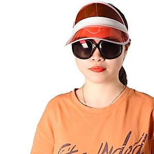 Jmkcoz 6 Pack Sun Visor Hats UV Protection Caps Plastic Clear Sunhat for Women Men Beach Tennis Golf Outdoor Sports Activity