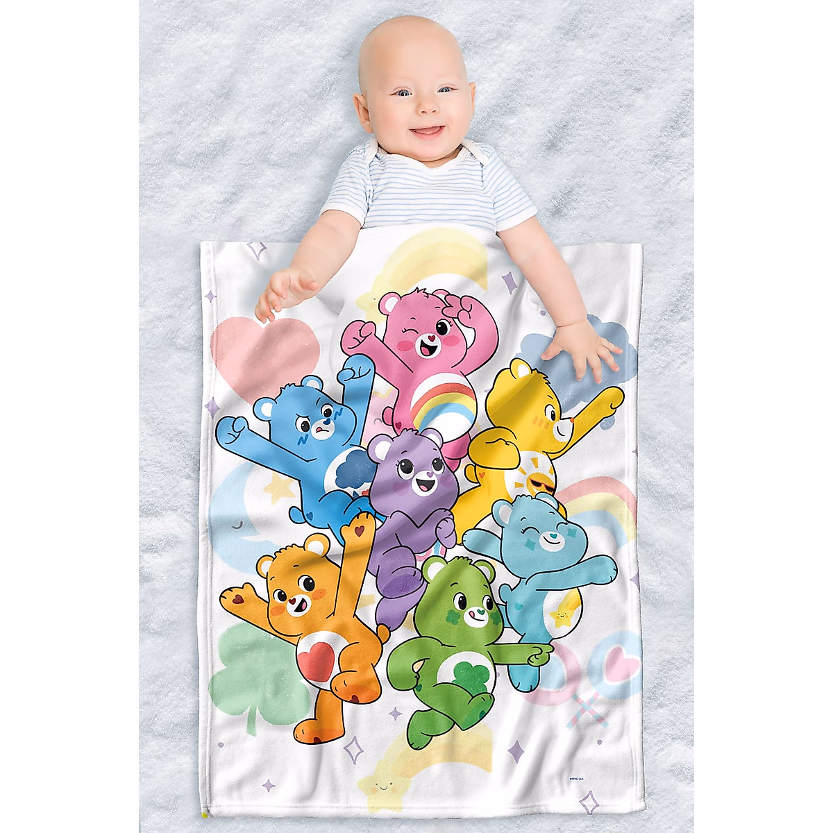 LOGOVISION Care Bears Lightweight Baby Blanket, 30"X40", Care Bears Unisex for Infants Girls & Boys