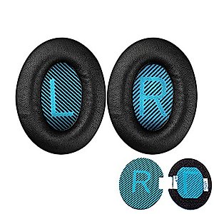 Qrivp Headphones Ear Pads Cushions Replacement - Earpads Compatible with Bose QuietComfort QC 2 15 25 35 Ear Cushions for QC2 QC15 QC25 QC35 SoundLink/SoundTrue Around-Ear II AE2 Headphones (Black)