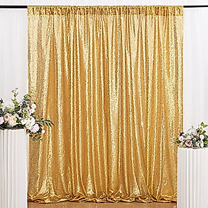 Sequin Backdrop Curtain Gold Sparkly Drapes 4 Panels 2ftx8ft Wedding Ceremony Backdrop Glitter Shimmer Fabric Backdrop Background