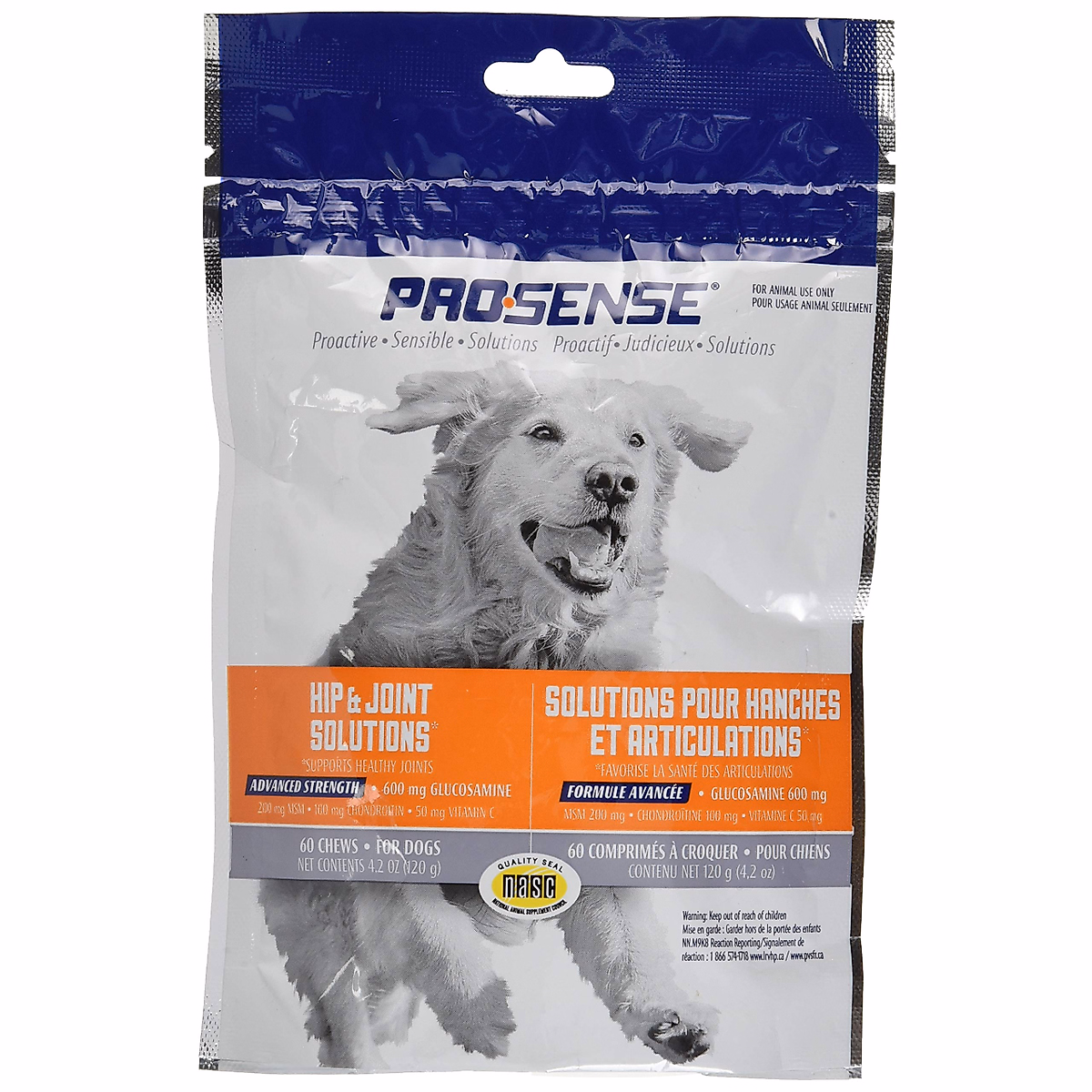 ProSense Hip and Joint Solutions 60 Count, for Dogs, Advanced Strength Glucosamine Chews