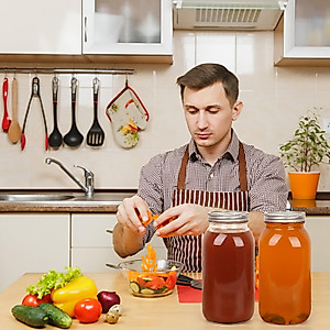 SZUAH 3 Pack Large Mason Jars 64 oz Wide Mouth, Half Gallon Mason Jar with Lids and Band, Canning Jars for Canning & Storing, Labels & Brusher Included