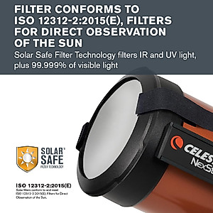Celestron – EclipSmart Safe Solar Eclipse Telescope Filter – Meets ISO 12312-2:2015(E) Standards – Works with 5” Schmidt-Cassegrain Telescopes – Observe Solar Eclipses & Sunspots – Secure Fit