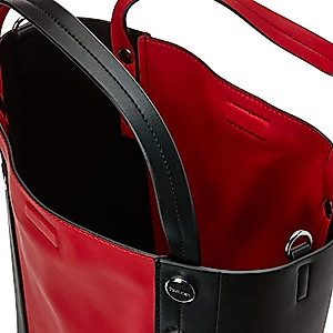 Calvin Klein Quinn North/South Mini Tote Crossbody, Poppy/Black