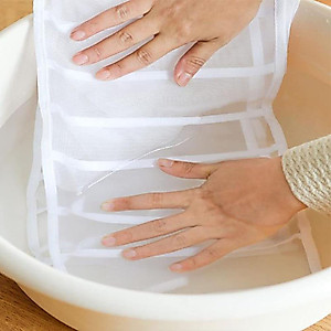 2PCS Wardrobe Clothes Organizer - Washable Drawer Clothes Organizer, Visible Clothing Organizer with compartments, Foldable Clothing Divider Bag. (White)