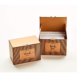 Hayley Cherie 50 Luxury Thank You Cards and Self Seal Envelopes - Black Foil Design with Printed Envelopes - Premium Heavyweight Card Stock with Hammered Texture - 4x6 Photo Size