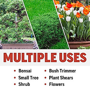 Piranha Pruner Bonsai Small Scissors, Shears Gardening Tools, Tree Cutter Trimmers, Fluorine Coated Blade, Yellow and Black