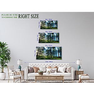 arteWOODS Green Forest Canvas Wall Art Living Room Wall Decor Large Nature Pictures Canvas Artwork Contemporary Wall Art Modern Landscape Pine Trees for Kitchen Office Home Decoration 24" x 48"