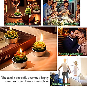 48 Pieces Succulent Cactus Candles Cactus Tealight Candles Decorative Shaped Candles for Birthday Wedding Spa Home Decoration Anniversary Festival Party Favors Props Housewarming Gifts