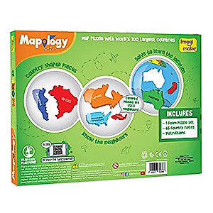 Imagimake Mapology World Map Puzzle | Educational Toys for Kids 5-7 | Puzzles for Kids Ages 4-8 | Map of The World | 6 Year Old Boy Gifts & Girl Gifts
