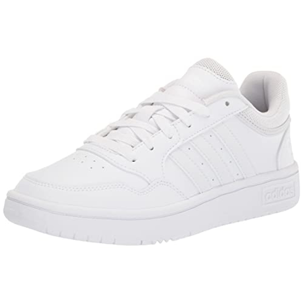adidas Women's Hoops 3.0 Low Top Basketball Shoe, White/White/Dash Grey, 8