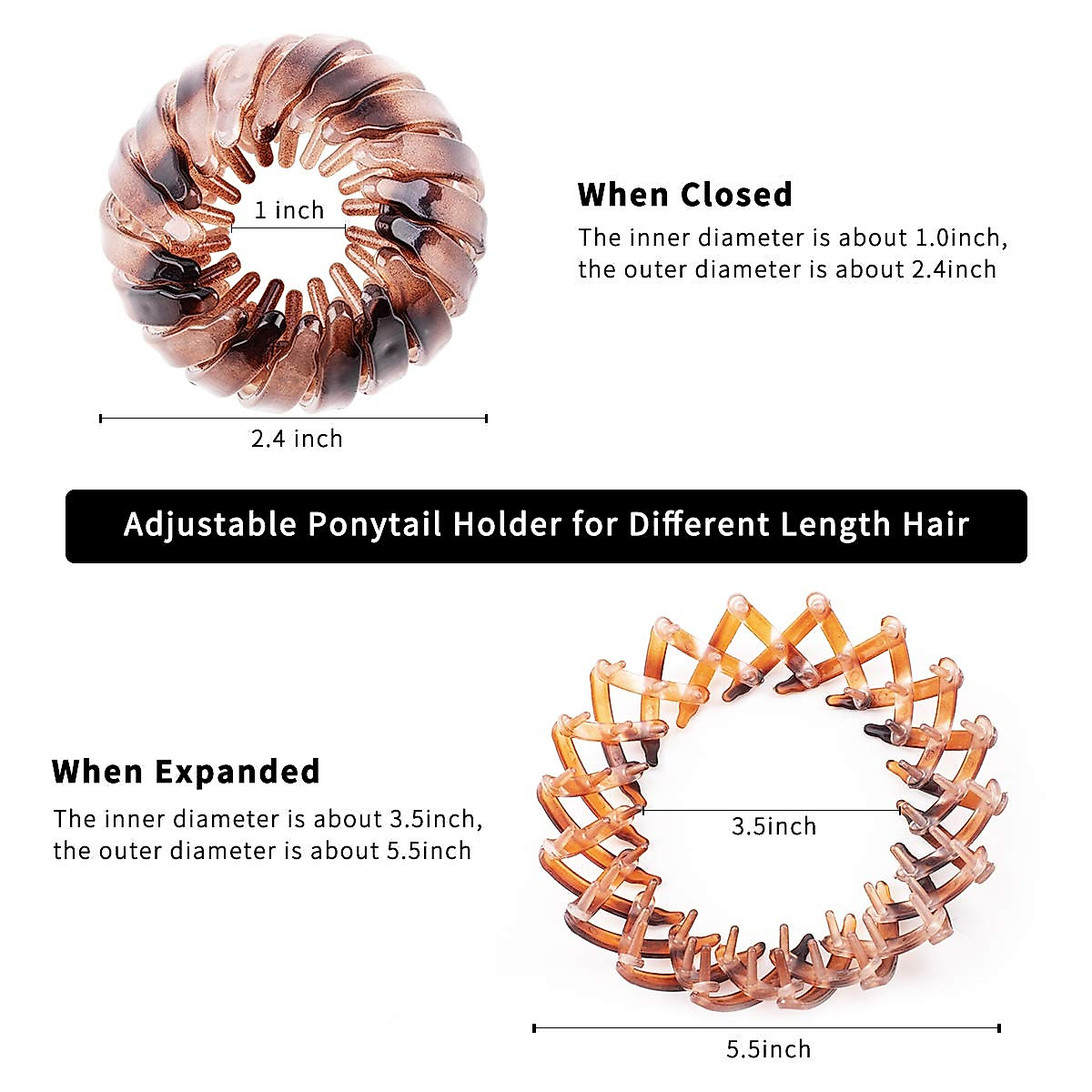 Bird Nest Magic Hair Clip, TOBATOBA 3 Pcs Lazy Bird's Nest Plate Expandable Bun Maker Curling Ponytail Holder and Hair Accessories for Women and Girls