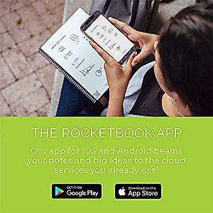 Rocketbook Matrix Graph Notebook - Eco-Friendly Reusable Notebook with 1 Pilot Frixion Pen & 1 Microfiber Cloth Included - Dark Blue, Letter Size (8.5" x11") (MTX-L-K-CDF)