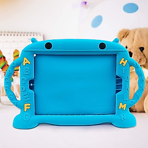 CHINFAI Kids Case for iPad, Cute Cartoon Case for iPad 2017 2018 9.7 inch, Case for iPad Pro/iPad Air 1 2, Shockproof Silicone Protective Cover with Self Stand [BPA Free][Side Handles] (Blue)