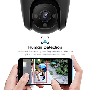 Amcrest 4MP Outdoor PT WiFi IP Camera Pan Zoom (Digital 16x) SmartHome WiFi Camera Security Speed Dome, Motorized Tilt, 98ft Nightcolor, (2.4Ghz), 107º FOV, IP66, 4MP, ASH47-W